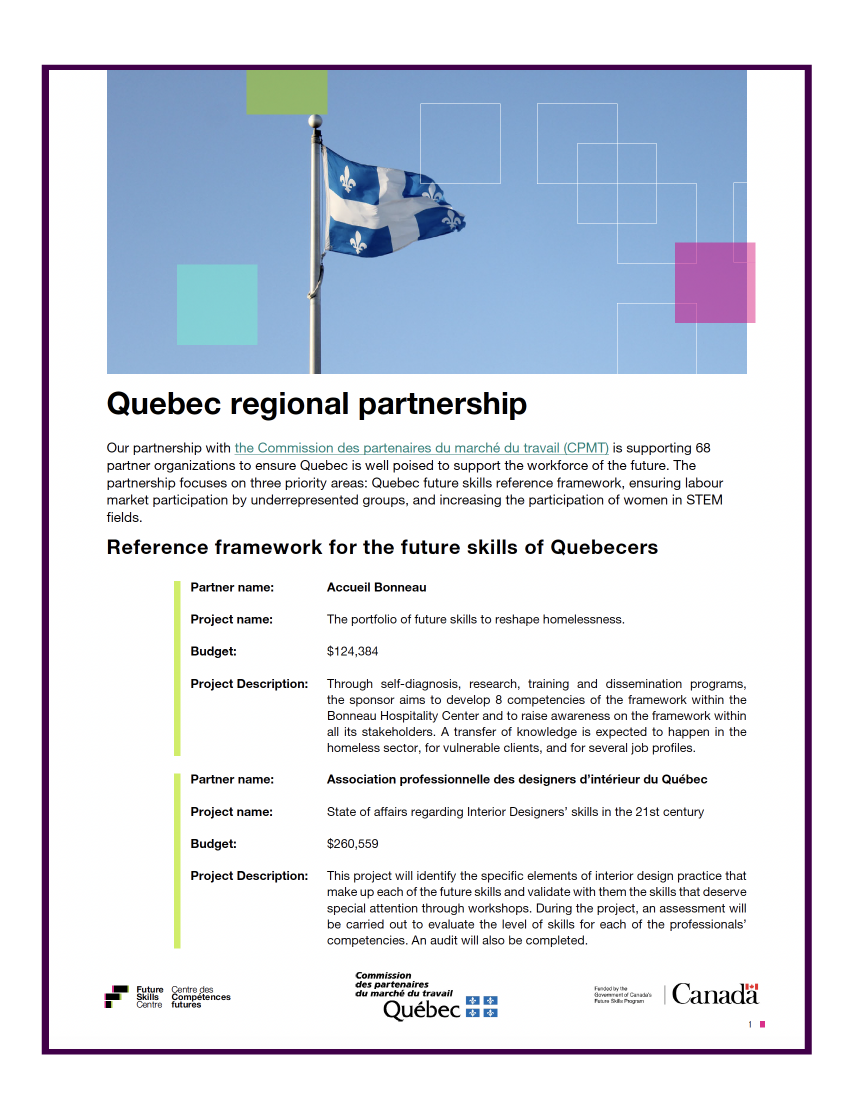 Quebec Regional Partnership - Future Skills Centre • Centre des ...